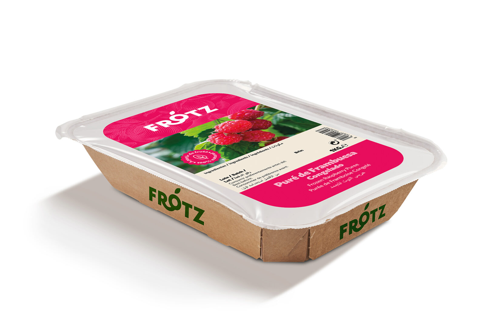 Raspberry Puree Carton 1 kilo SUGAR-FREE - Frotz